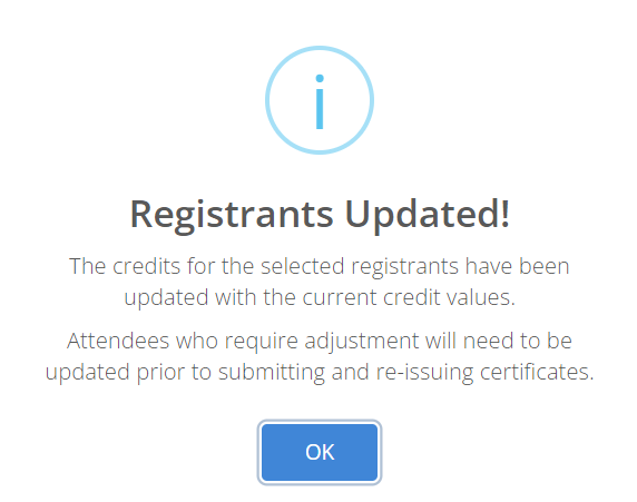 Update and Reissue Credit After a Certificate Has Been Issued – Prolaera